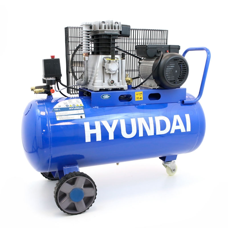 Hyundai 65604 - Belt Lubricated Compressor 3HP 100L